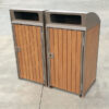 900 Series Curved-Timber Clad Bin Surround - Draffin Street Furniture