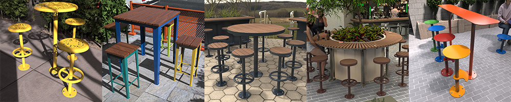 Bar Height Tables as Street Furniture - Draffin Street Furniture